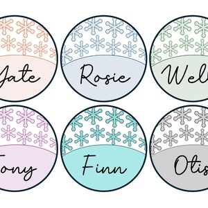Winter Student Name Tags, Printable Snowflakes Name Labels, Cubby ...