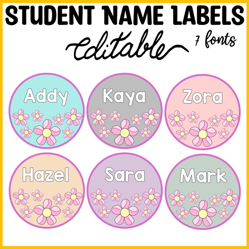 Flower Name Tags - Etsy