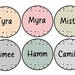 Printable Boho Neutral Student Name Labels, Editable Round Student Name ...