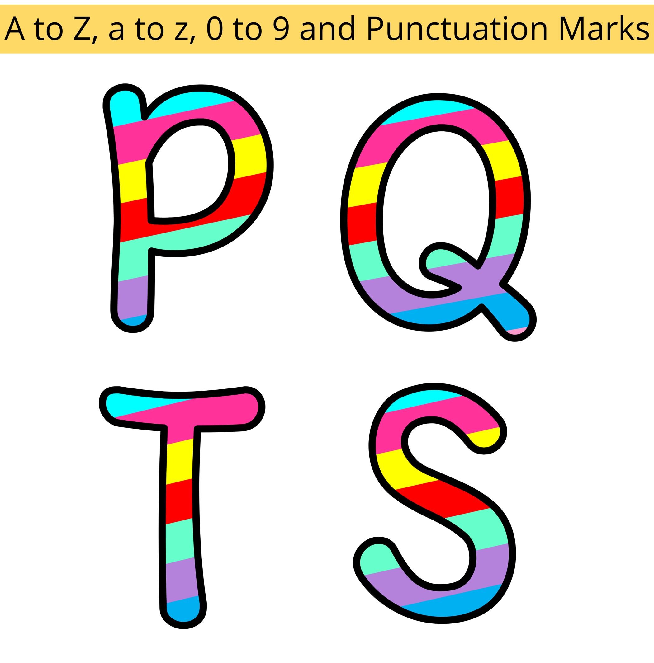 Printable Colorful Bulletin Board Letters for Kindergarten, Large ...