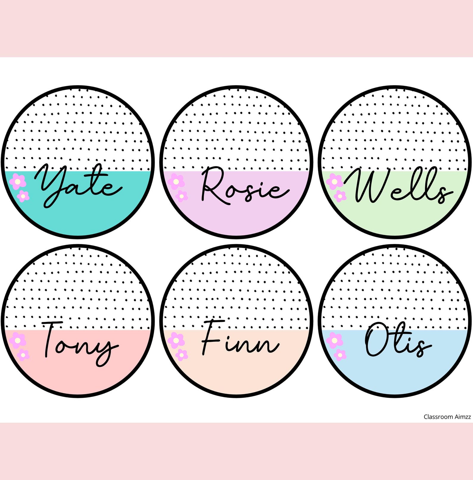 Printable Boho Neutral Spotty Student Name Plates, Name Cards, Cubby ...