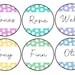 Back to School Round Name Tags, Printable Bright Student Name Tags ...