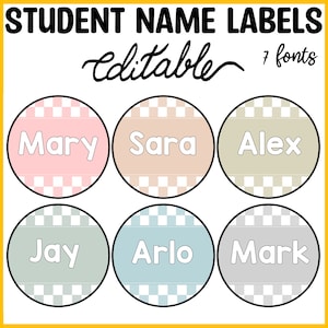 Printable Round Boho Spotty Name Tags, Circular Name Tags, Cubbies ...