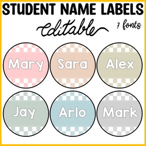 Classroom Labels, Student Name Tags, Name Tags, Pastel Colors Name ...