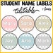 Printable Round Boho Spotty Name Tags, Circular Name Tags, Cubbies ...