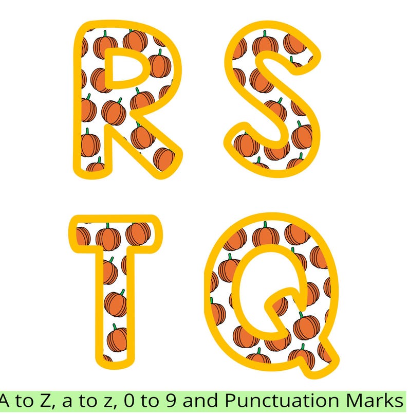 Pumpkin Bulletin Board Letters, Autumn Large Alphabet Letters, Alphabet ...