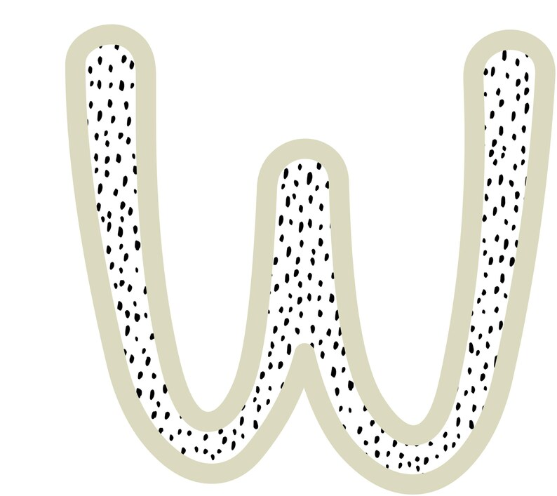 Printable Boho Neural Spotty Large Alphabet Letters Wall Display, Boho ...
