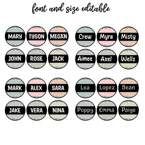 Printable Boho Student Name Labels, Editable Cubby Labels, Circle ...