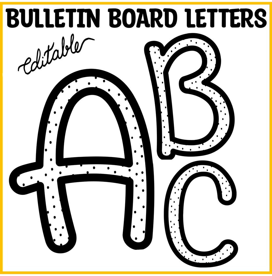 Large Black and White Spotty Alphabet Letters, Bulletin Board Alphabet ...