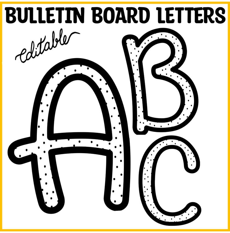 Large Black and White Spotty Alphabet Letters, Bulletin Board Alphabet ...