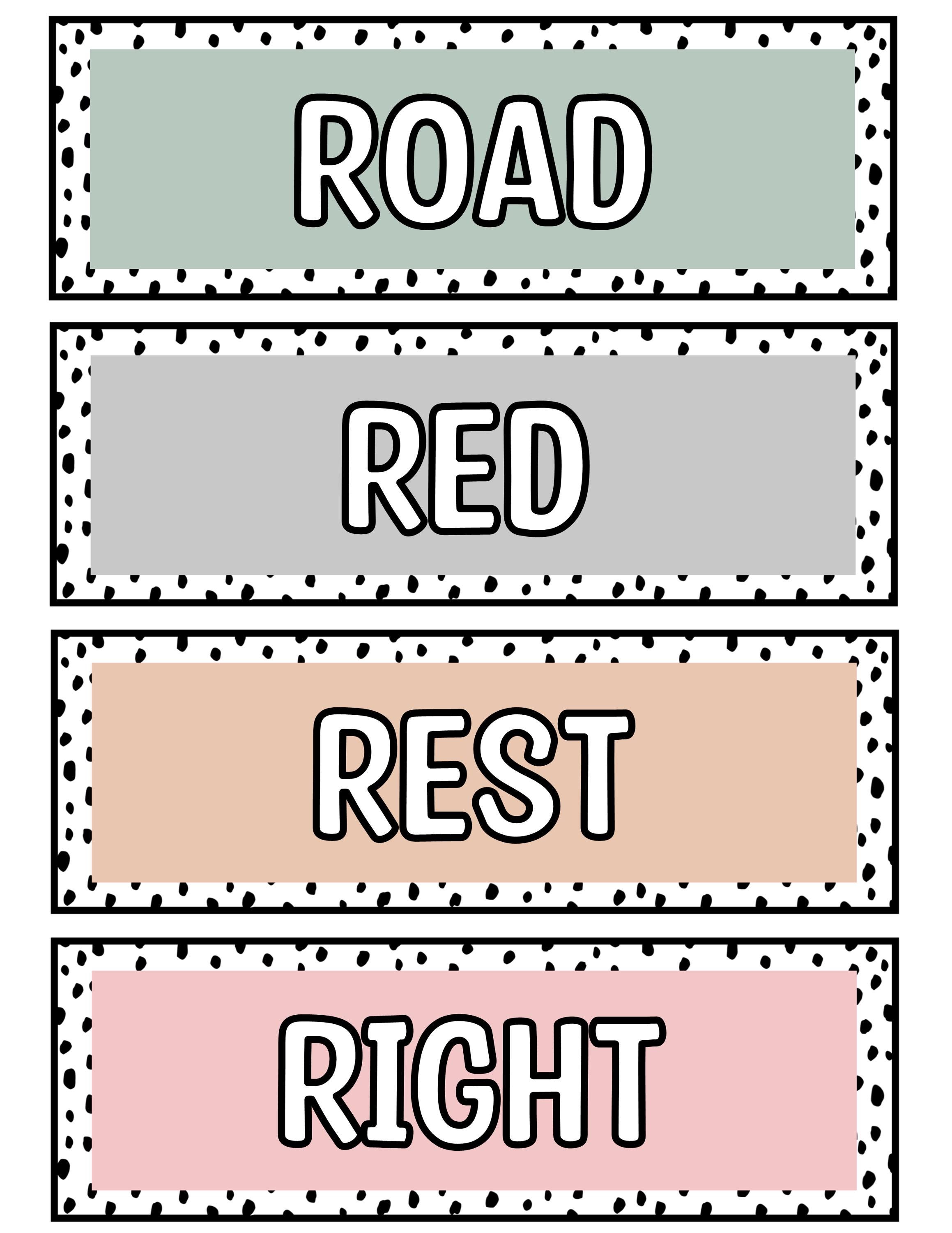 Printable Boho Neutral Spotty Word Wall, Wall Display, Alphabet Flash ...