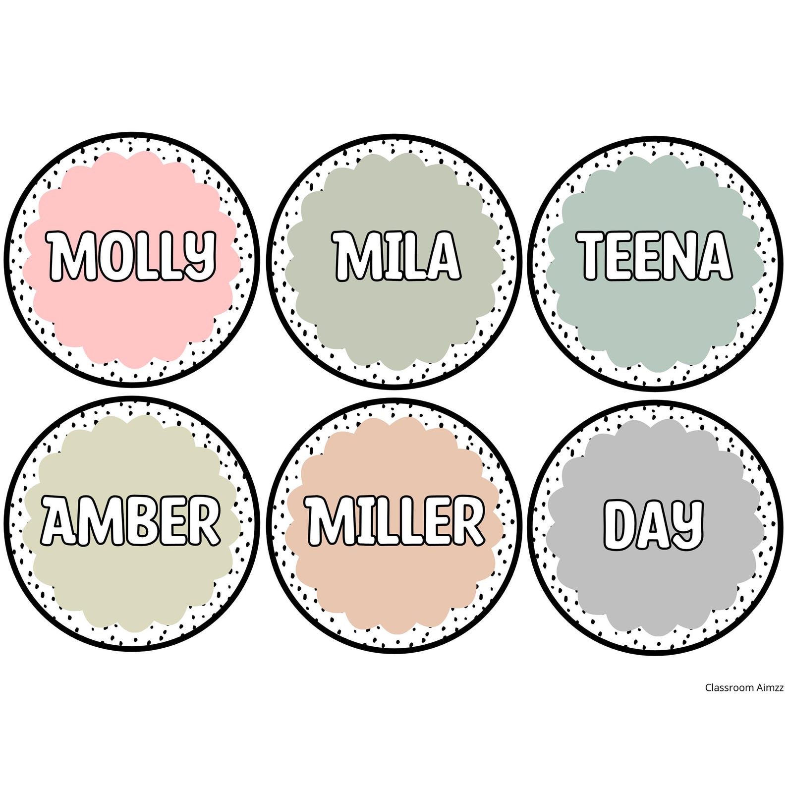 Back to School Printable Boho Neutral Spotty Student Name Labels, Cubby ...