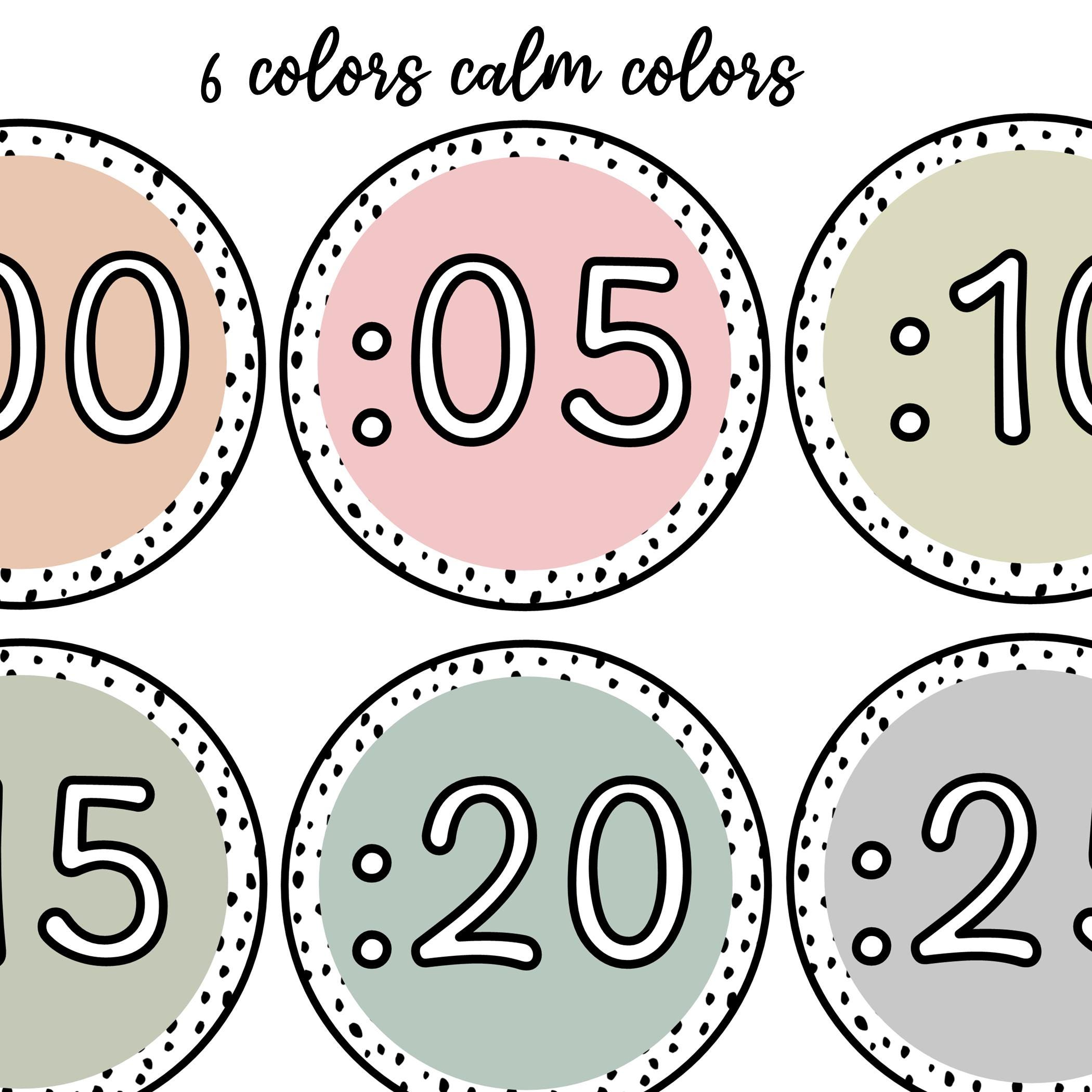 Printable Boho Neutral Spotty Clock Numbers Display, Editable Clock ...
