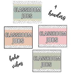 Back to School Printable Boho Neutral Spotty Classroom Jobs Labels ...