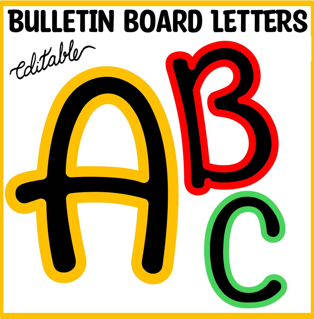 Back to School Bright Bulletin Board Letters for Wall Display ...