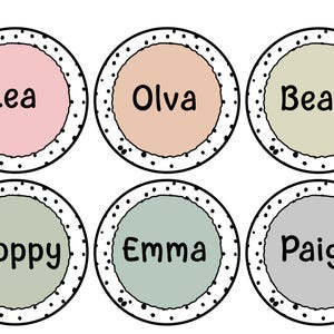 Printable Boho Neutral Spotty Student Name Labels, Back to School Kids ...