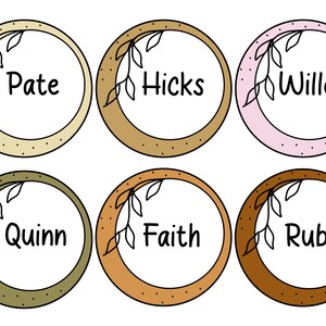 Printable Botanical Student Name Labels, Editable Name Badges, Boho ...