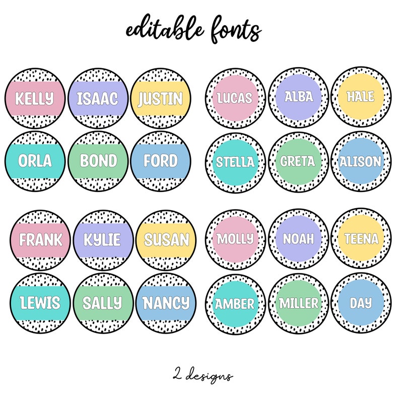 Back to School Bright Spotty Student Name Tags, Name Signs, Classroom ...