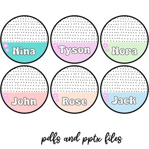 Printable Boho Neutral Spotty Student Name Plates, Name Cards, Cubby ...