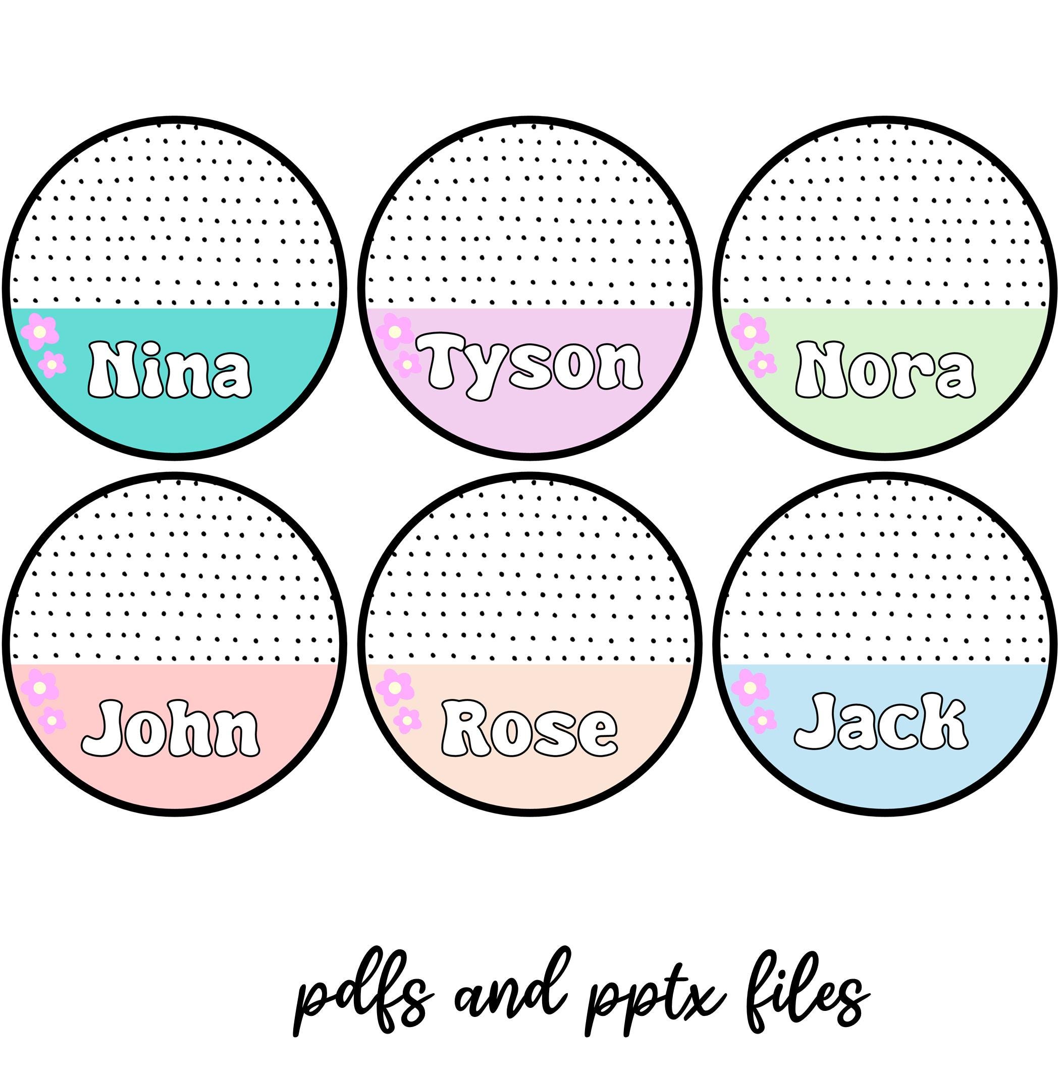 Printable Boho Neutral Spotty Student Name Plates, Name Cards, Cubby ...