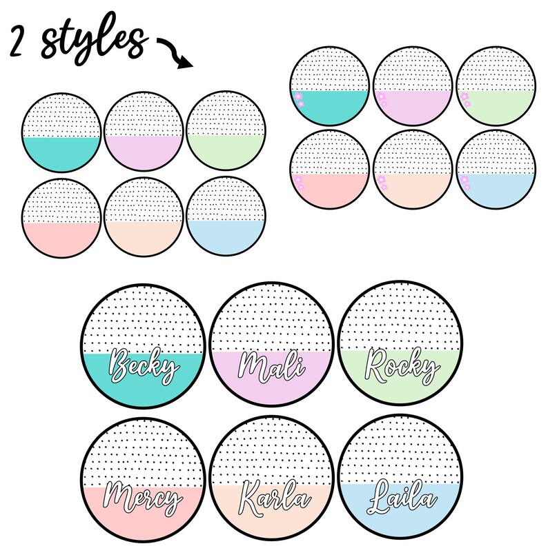 Printable Boho Neutral Spotty Student Name Plates, Name Cards, Cubby ...