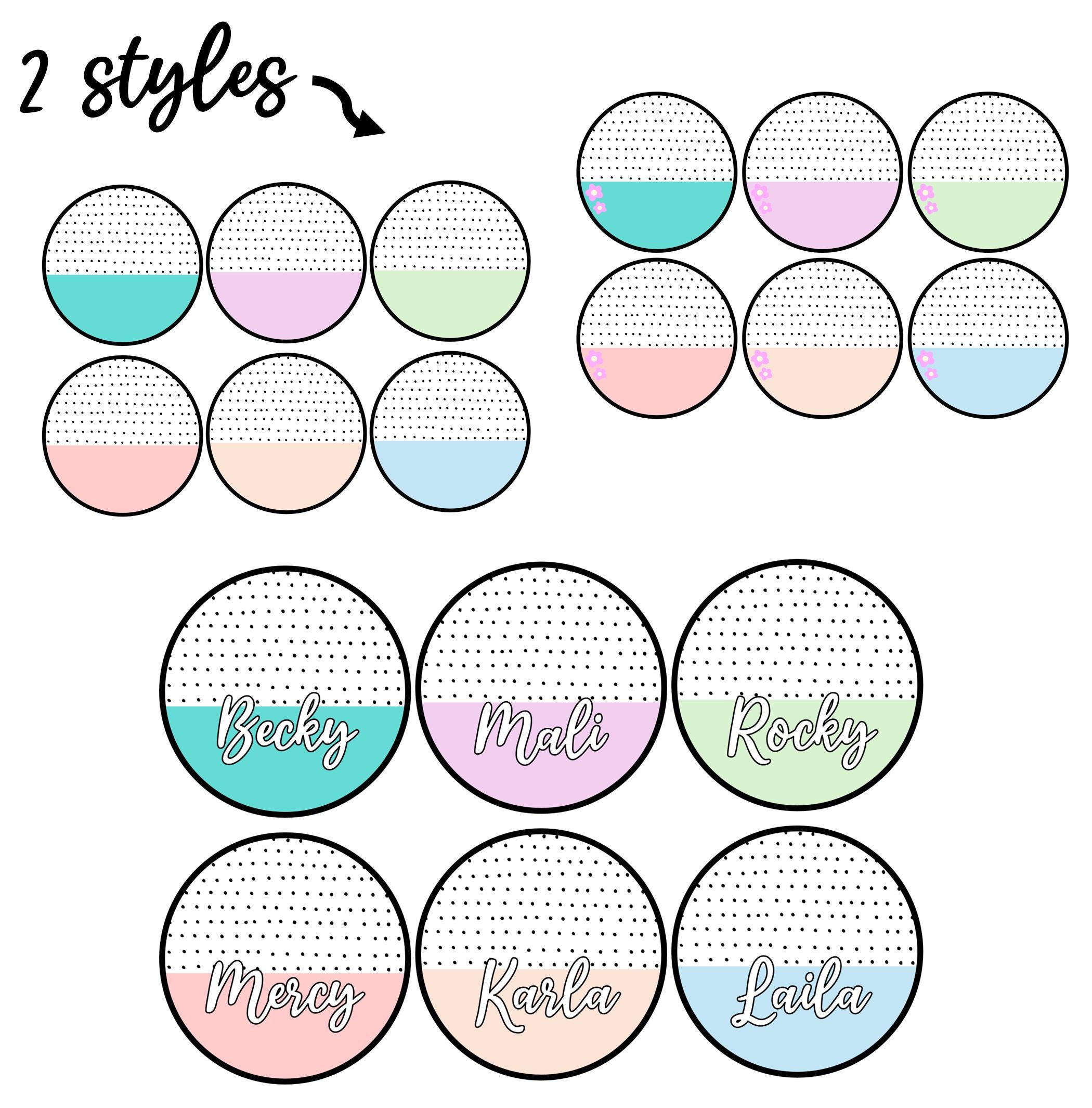 Printable Boho Neutral Spotty Student Name Plates, Name Cards, Cubby ...