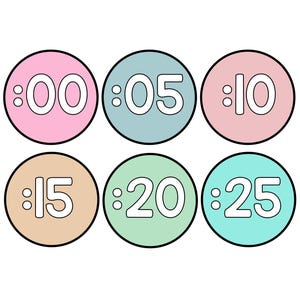 Printable Boho Bright Clock Numbers Display, Editable Clock Numbers ...
