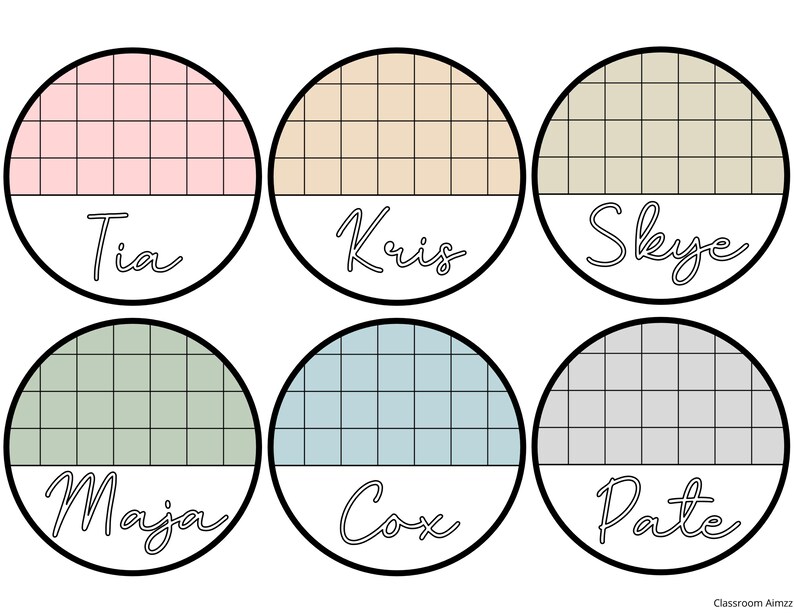 Printable Boho Spotty Student Name Tags, Boho Nametags, Door Display ...