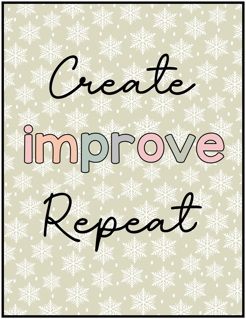 Snowflakes Calm Colors Motivational Posters, Growth Mindset Posters for ...