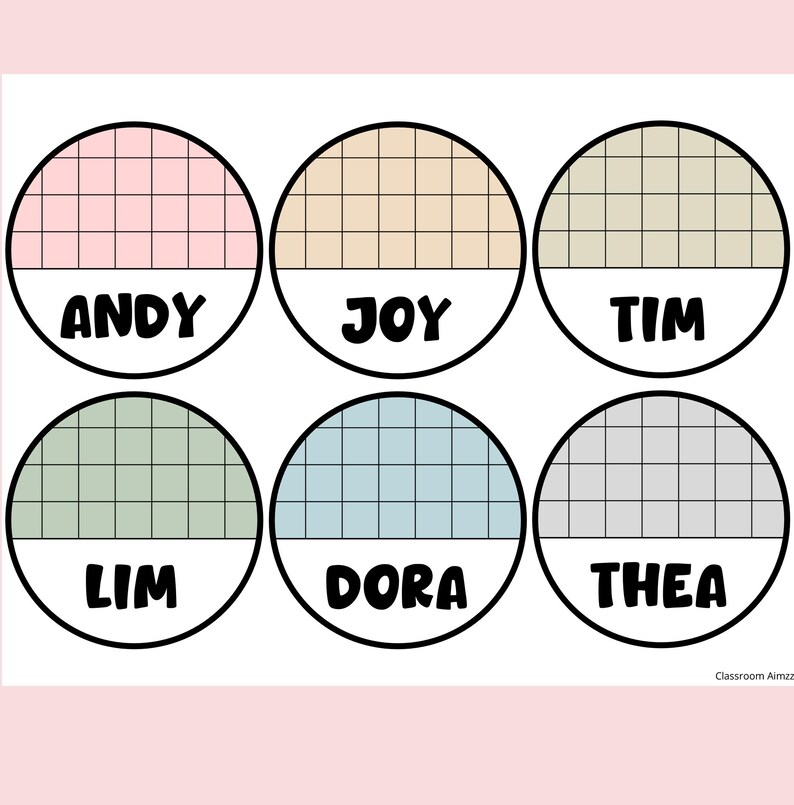 Printable Boho Spotty Student Name Tags, Boho Nametags, Door Display ...