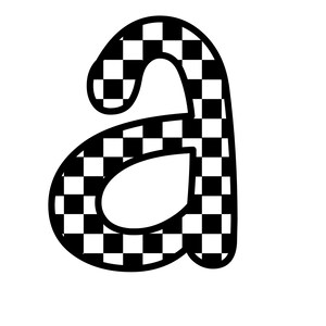 Classic Black and White Checkered Bulletin Board Letters Wall Display ...