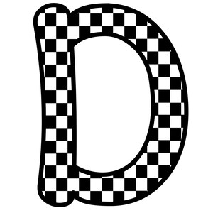 Classic Black and White Checkered Bulletin Board Letters Wall Display ...