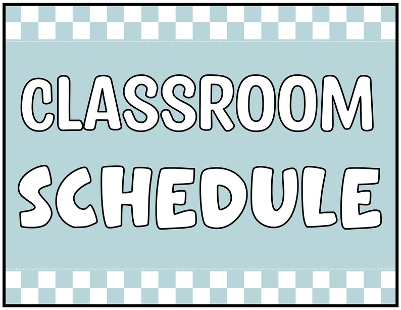 Boho Checkered Classroom Schedule Cards, Elementary Class Schedule ...