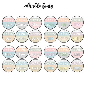 Printable Boho Dotty Floral Student Name Labels, Neutral Classroom ...