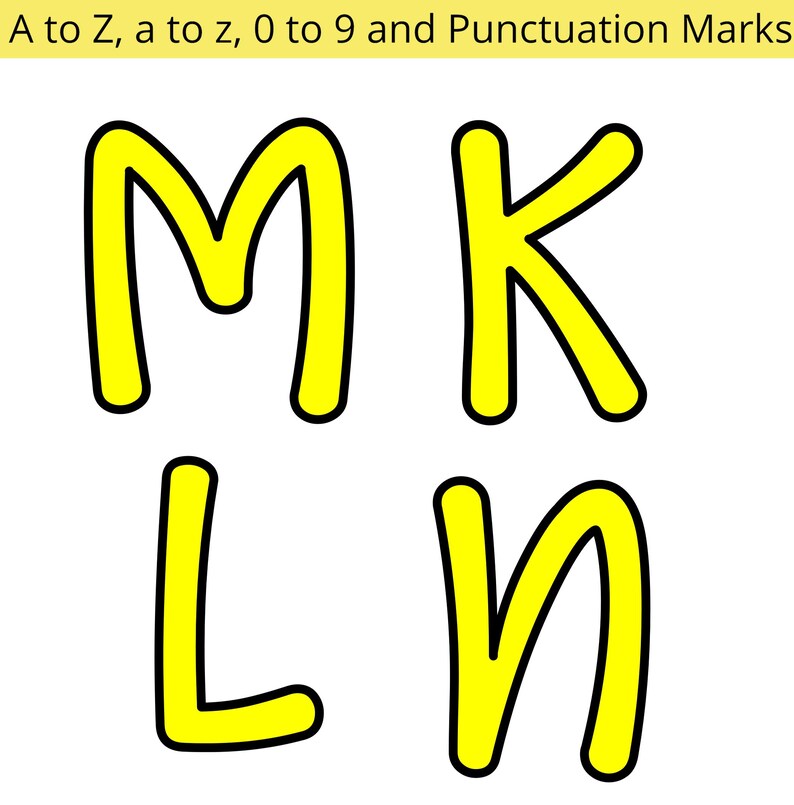 Minimalist Trendy Bright Yellow Color Bulletin Board Letters, Large ...