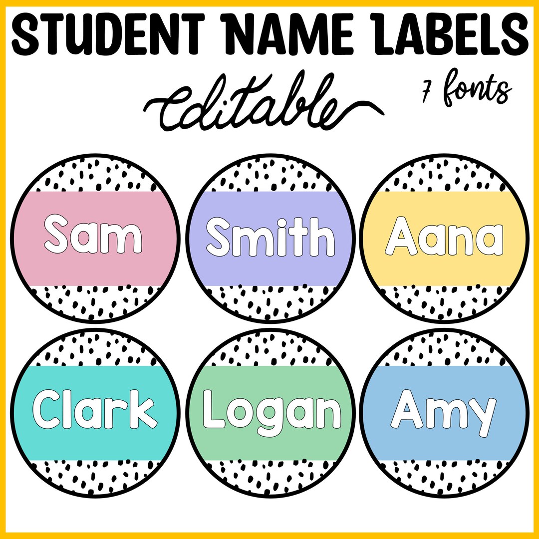 Back to School Bright Spotty Student Name Tags, Name Signs, Classroom ...