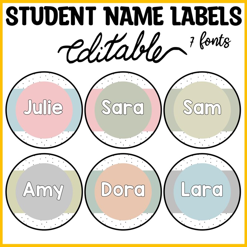 Printable Boho Neutral Spotty Student Name Labels, Cubby Labels, Boho ...