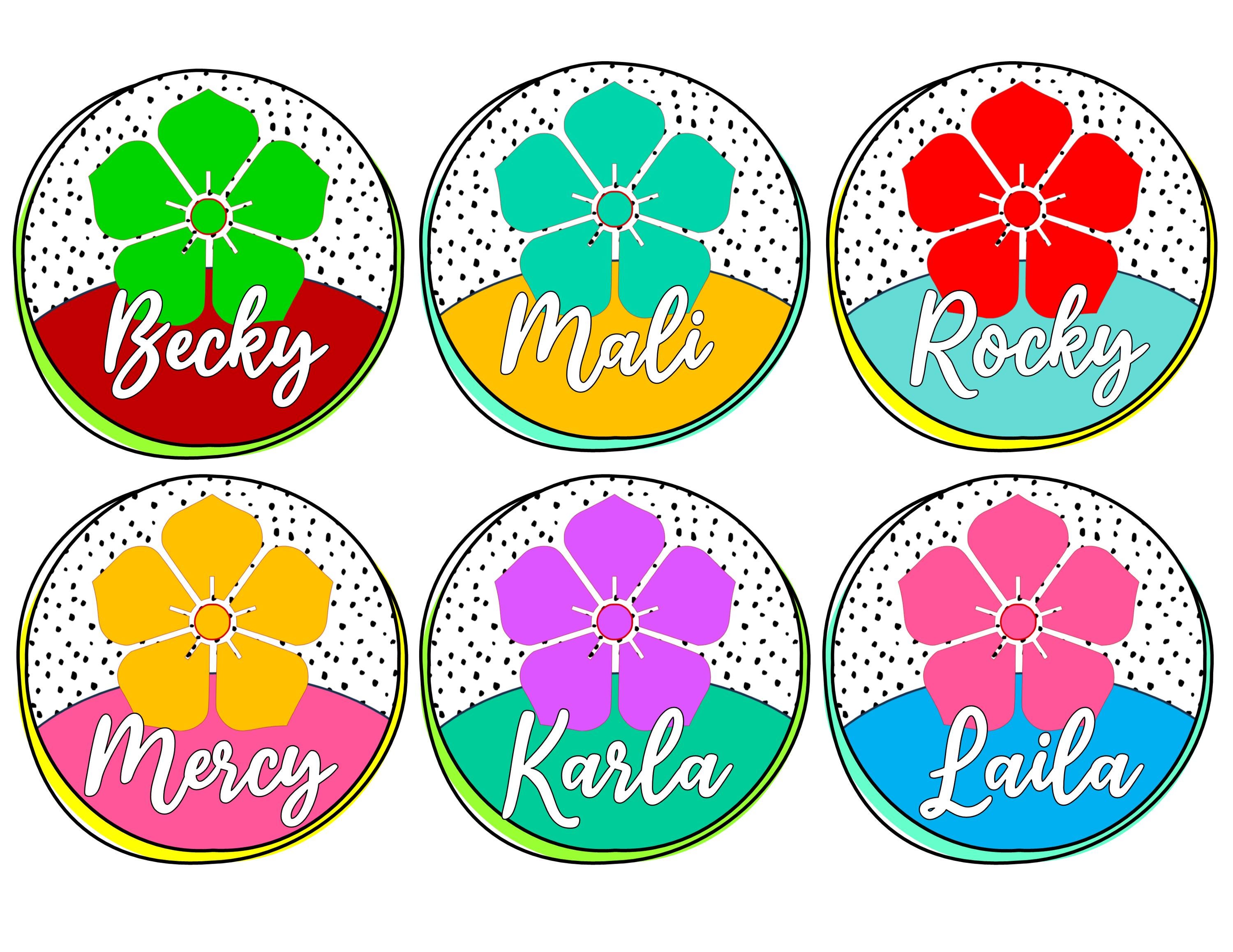 Back to School Floral Spotty Spring Student Name Plates, Spotty ...