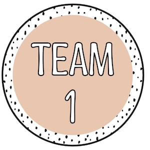 Editable Boho Neutral Spotty Table, Team and Group Labels, Table ...