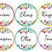 Printable Spotty Bright Stars Student Name Labels, Colorful Stars ...