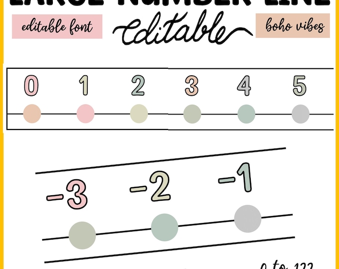 Large Number Line, Black and White Number Line Wall Display, Editable ...