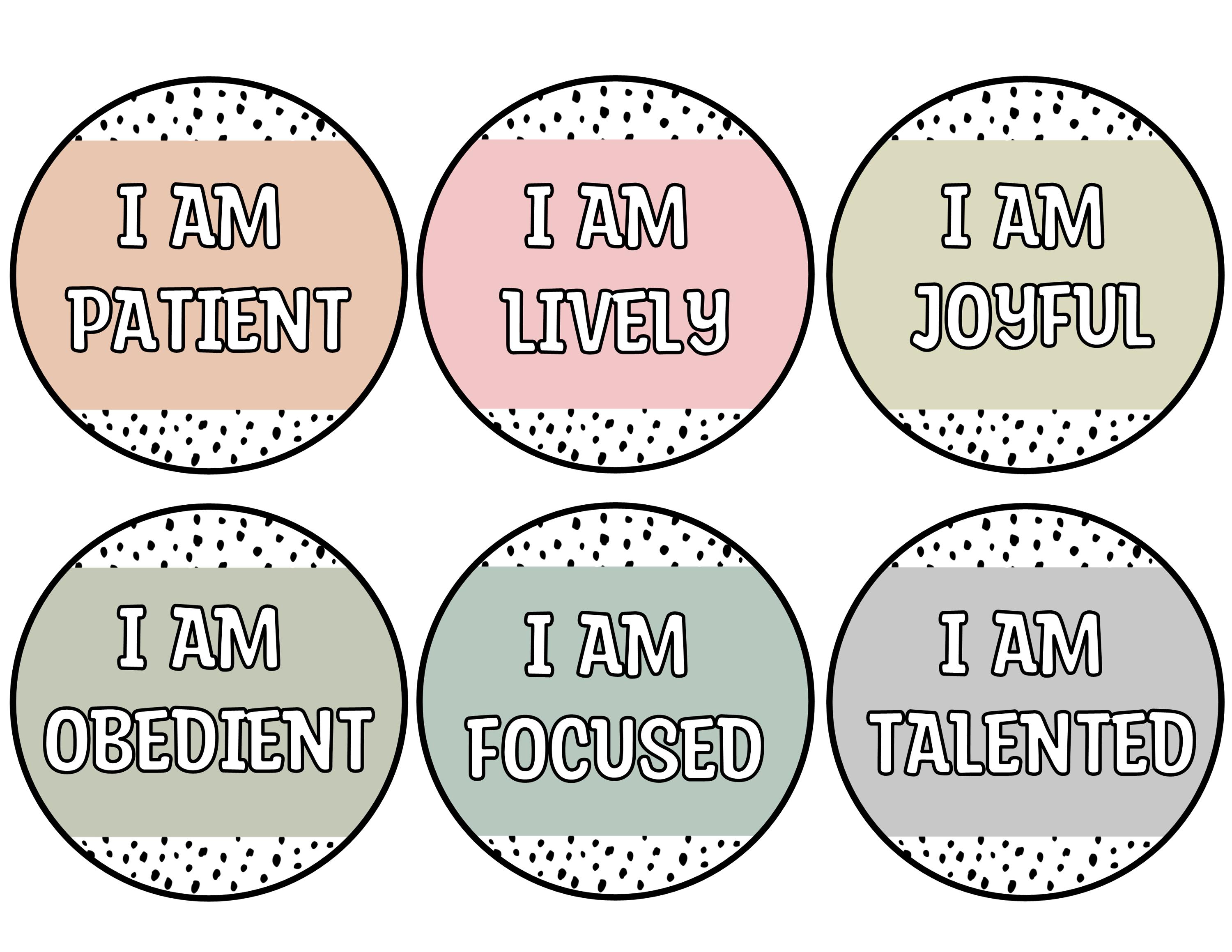 Printable Boho Neutral Spotty Student Affirmation Cards, Affirmation ...