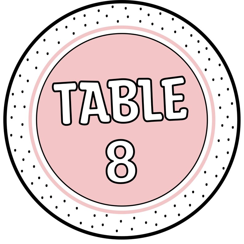 Back to School Printable Boho Spotty Table, Team and Group Numbers ...
