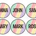 Printable Colorful Round Student Name Labels, Editable Classroom Labels ...