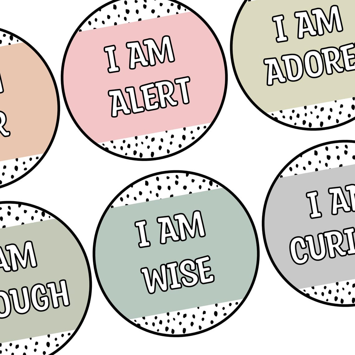 Printable Boho Neutral Spotty Student Affirmation Cards, Affirmation ...