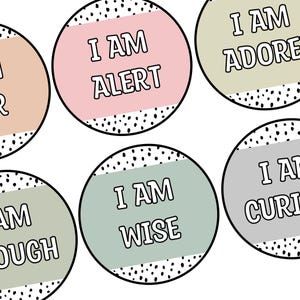 Printable Boho Neutral Spotty Student Affirmation Cards, Affirmation ...