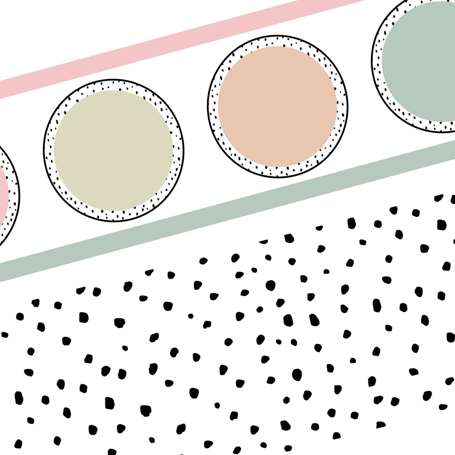 Printable Boho Neutral Spotty Bulletin Board Borders, Classroom Borders ...