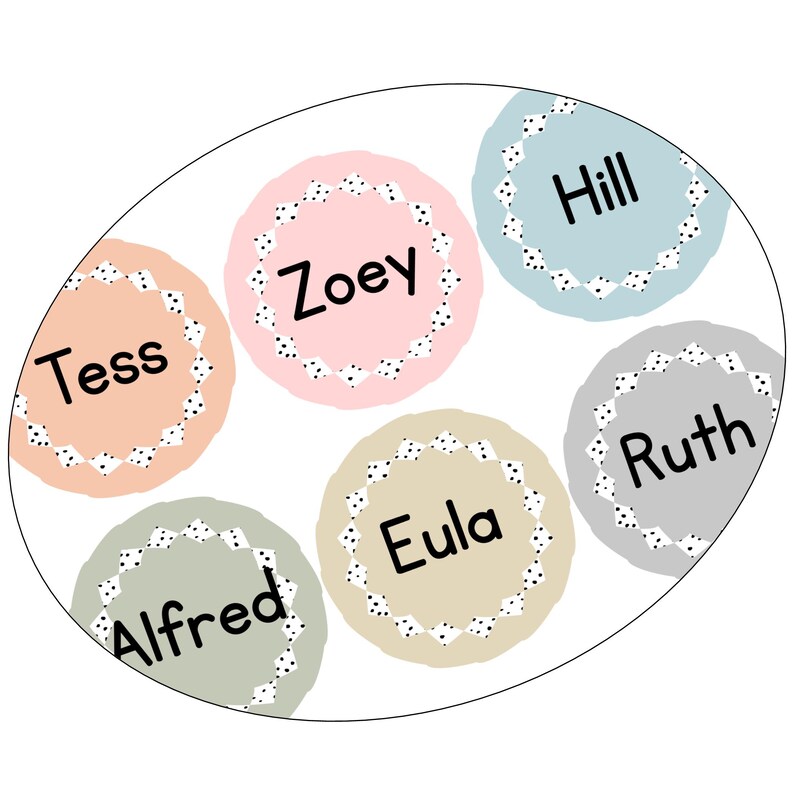 Printable Boho Neutral Spotty Student Name Plates, Name Cards, Cubby ...