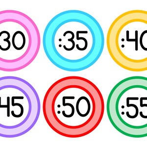 Printable Boho Bright Clock Numbers Display, Editable Clock Numbers ...