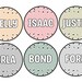 Printable Boho Neutral Student Name Labels, Editable Round Student Name ...